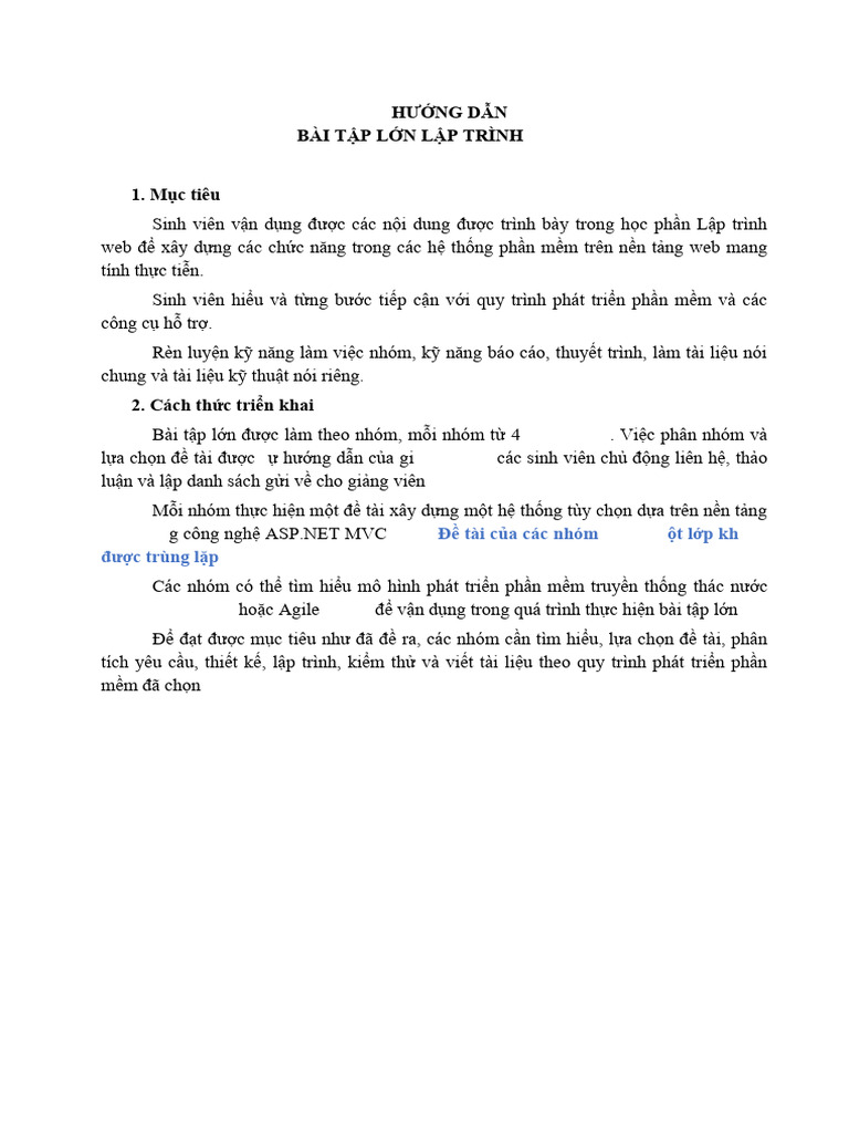 Yeu Cau Bai Tap Lon LTWeb | PDF