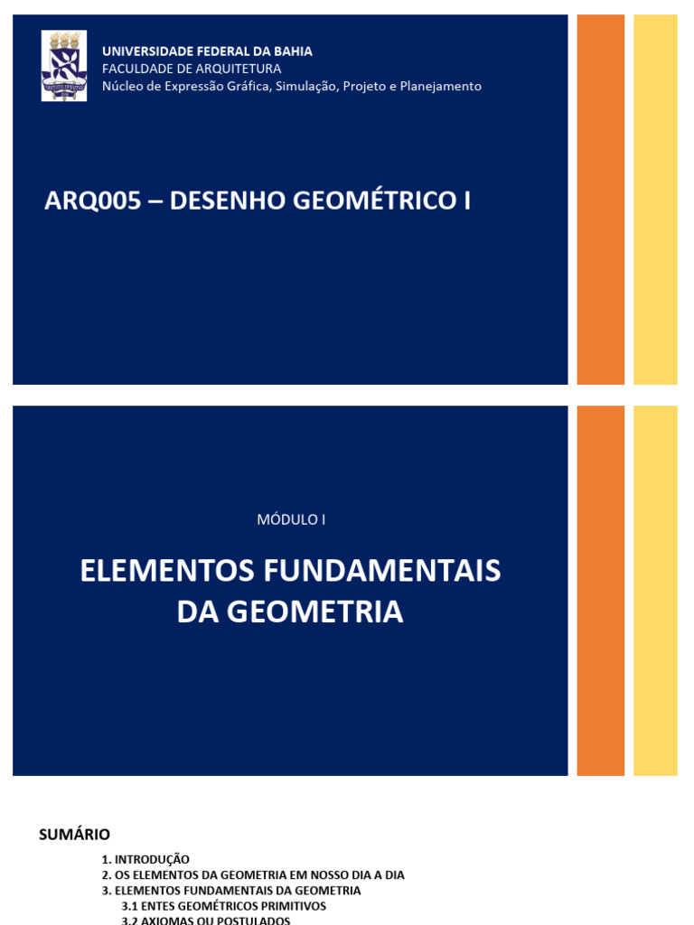 1-Elementos Fundamentais Da Geometria | PDF | Linha (Geometria) | Geometria