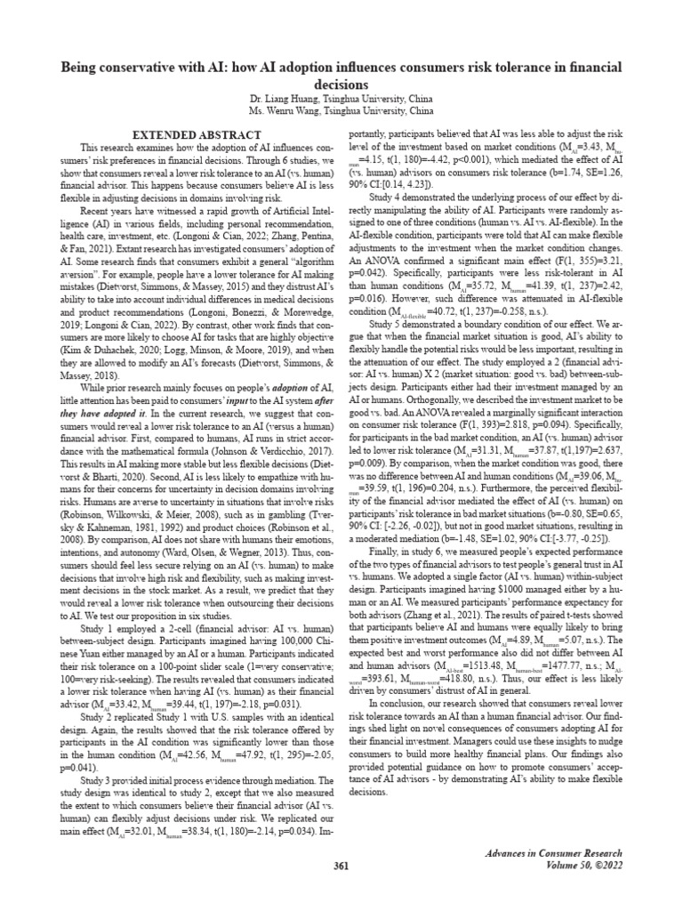 Being Conservative With AI | PDF