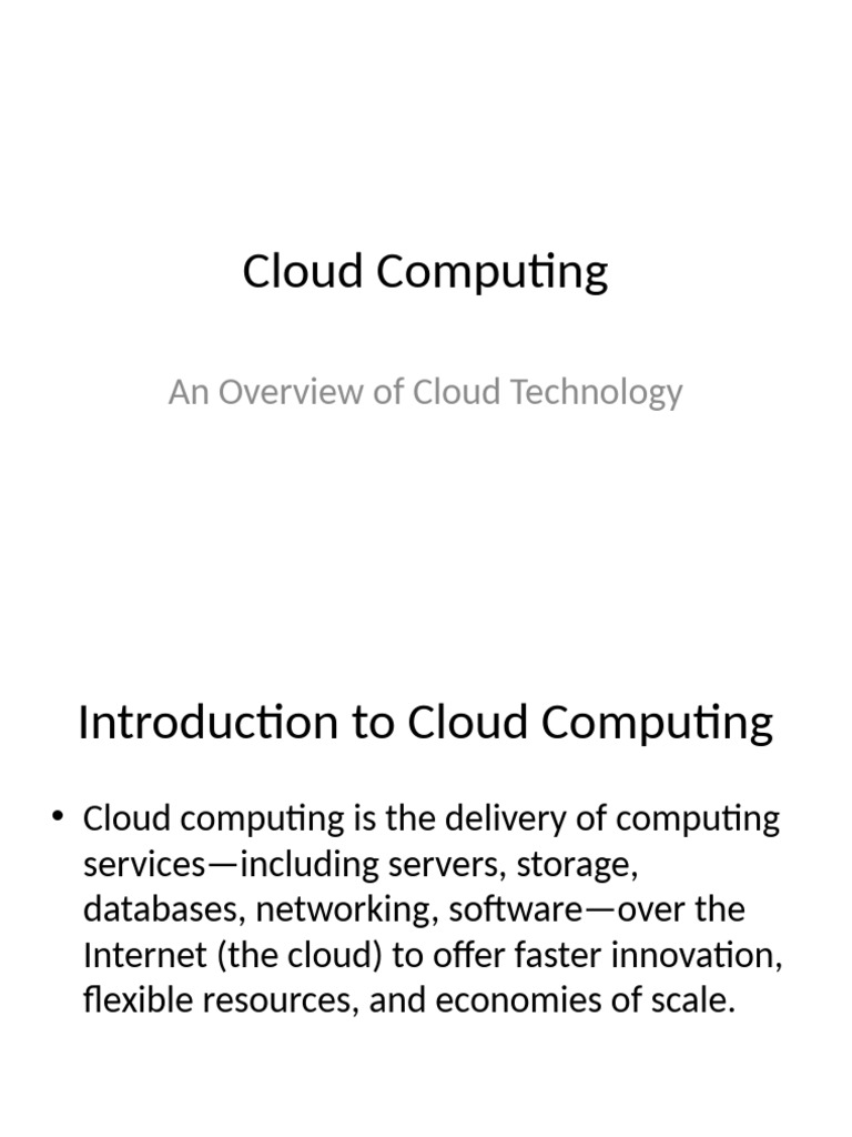 Cloud Computing Overview and Benefits | PDF