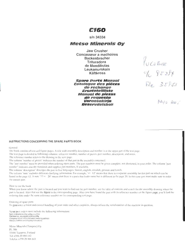 Jaw Crusher c160 | PDF