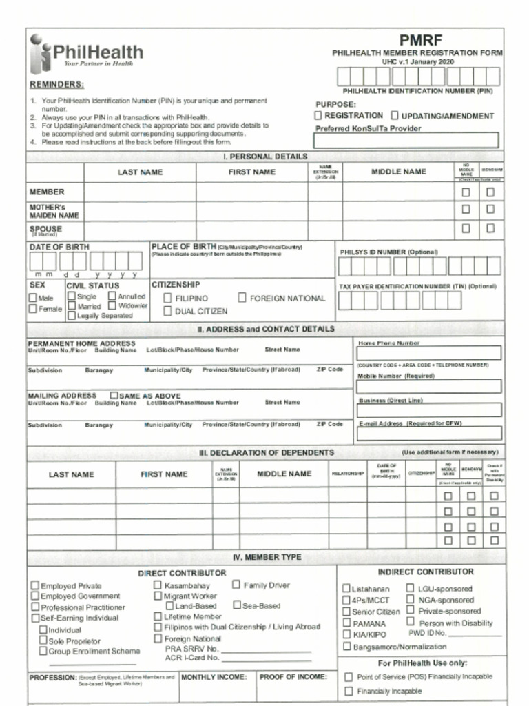 Philhealth FORM | PDF