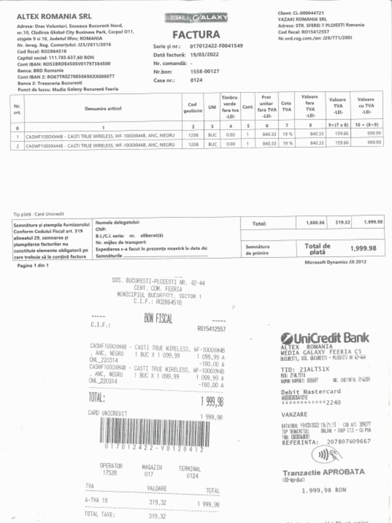 Expense For Business Usage ALTEX - MS Invoice | PDF