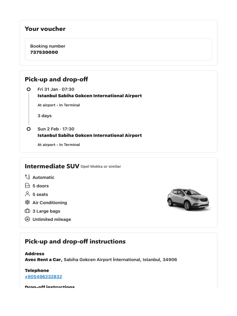 Your Voucher | Rentalcars.com | PDF