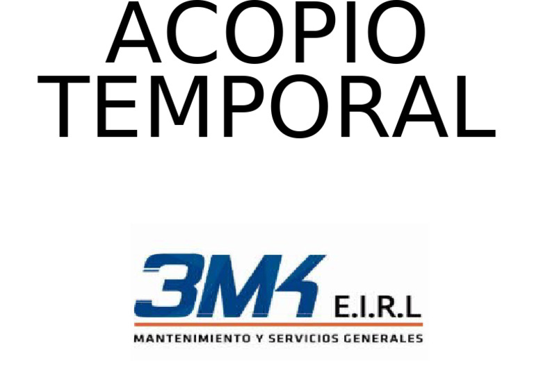 Letrero - Acopio Temporal - 3MK | PDF