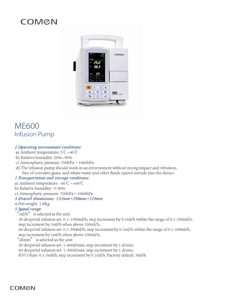 Me-600-Infusion-Pump 1 | PDF