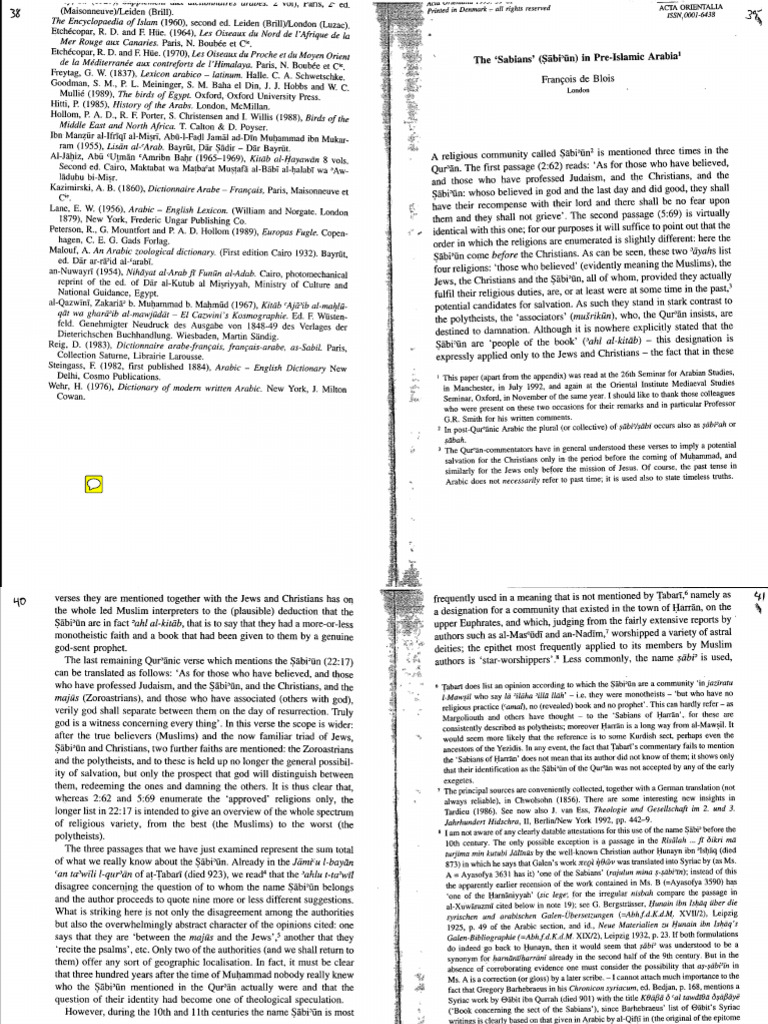 The Sabians Abiun in Pre Islamic Arabia | PDF | Monotheism | Religious ...
