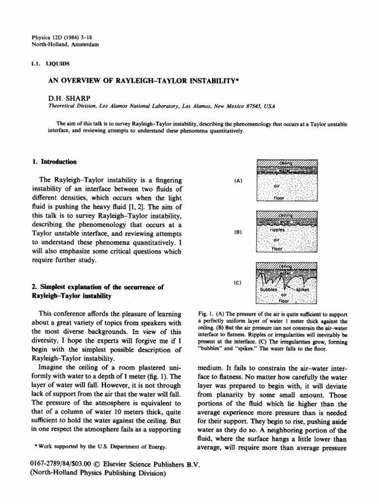 An Overview of Rayleigh - Taylor Instability | PDF | Perturbation ...