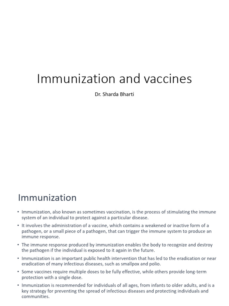 Lecture - Immunization and Vaccines | PDF | Vaccines | Antibody