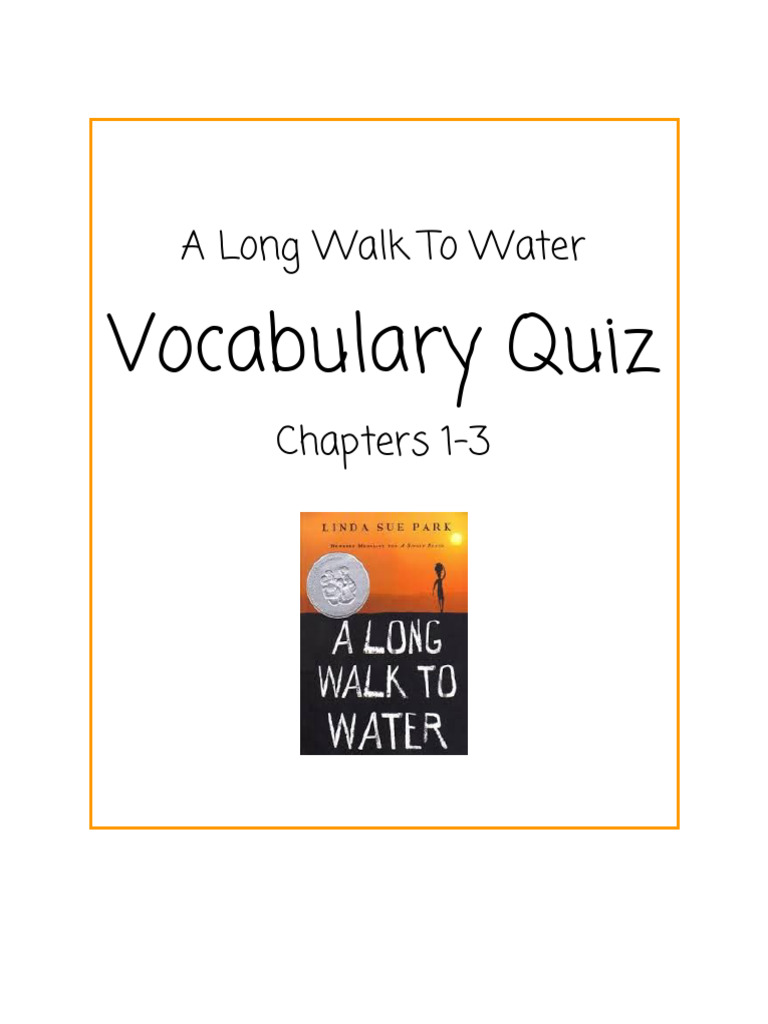 Vocabulary Quiz: A Long Walk To Water | PDF