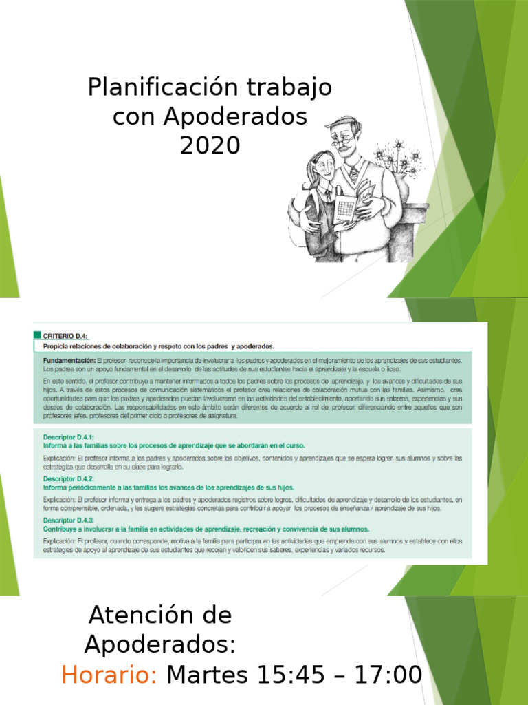 Planificación Atencion de Apoderados | PDF