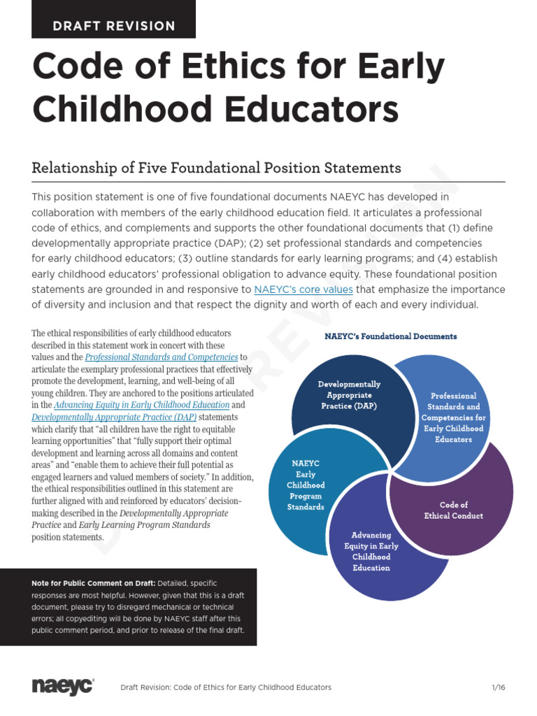 Code of Ethics for Early Childhood Educators | PDF | Child Neglect ...