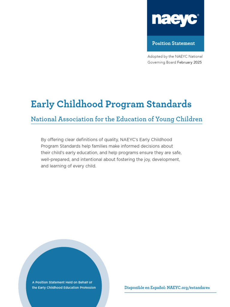2025 Early Childhood Program Standards | PDF | Early Childhood ...
