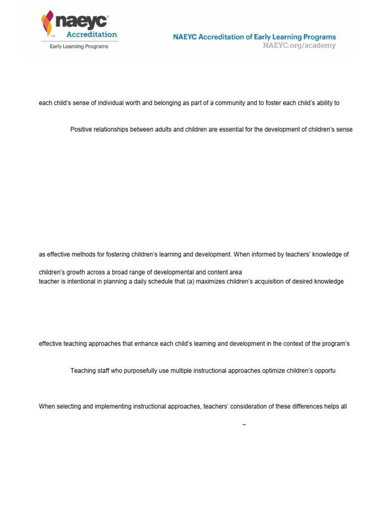 NAEYC Early Learning Program Standards | PDF | Teachers | Learning