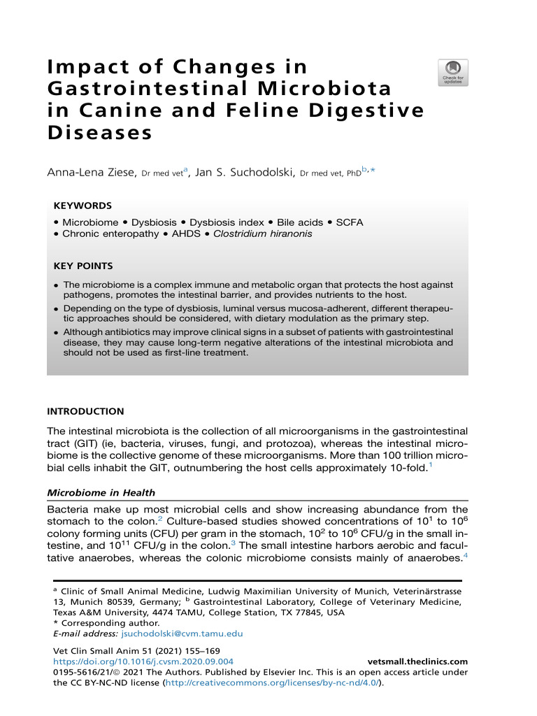 Impact of Changes in Gastrointestinal Microbiota I | PDF | Inflammatory ...