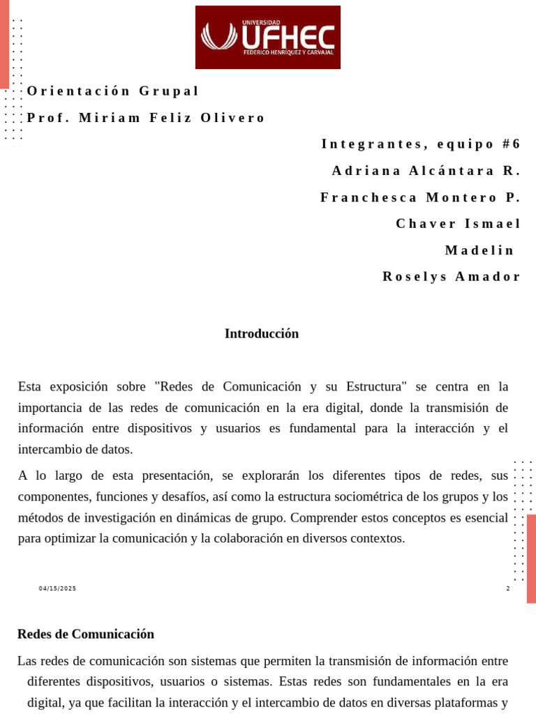 Exposicion Grupo#6, Orientacion Grupal | PDF | Red de computadoras ...