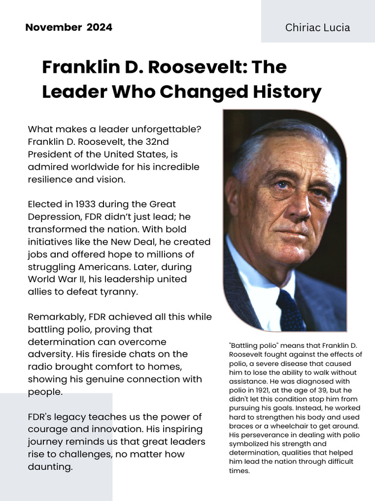 Unforgettable Leadership of FDR | PDF