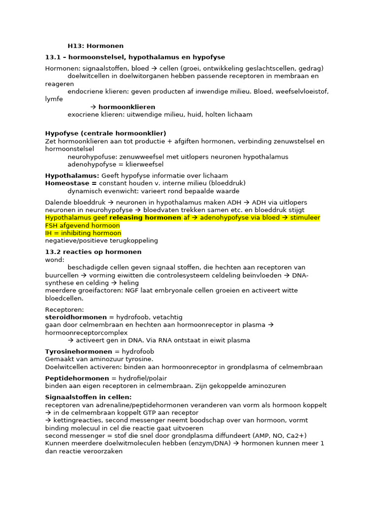 Bio Nectar Vwo 5 SV h13 +h14 | PDF