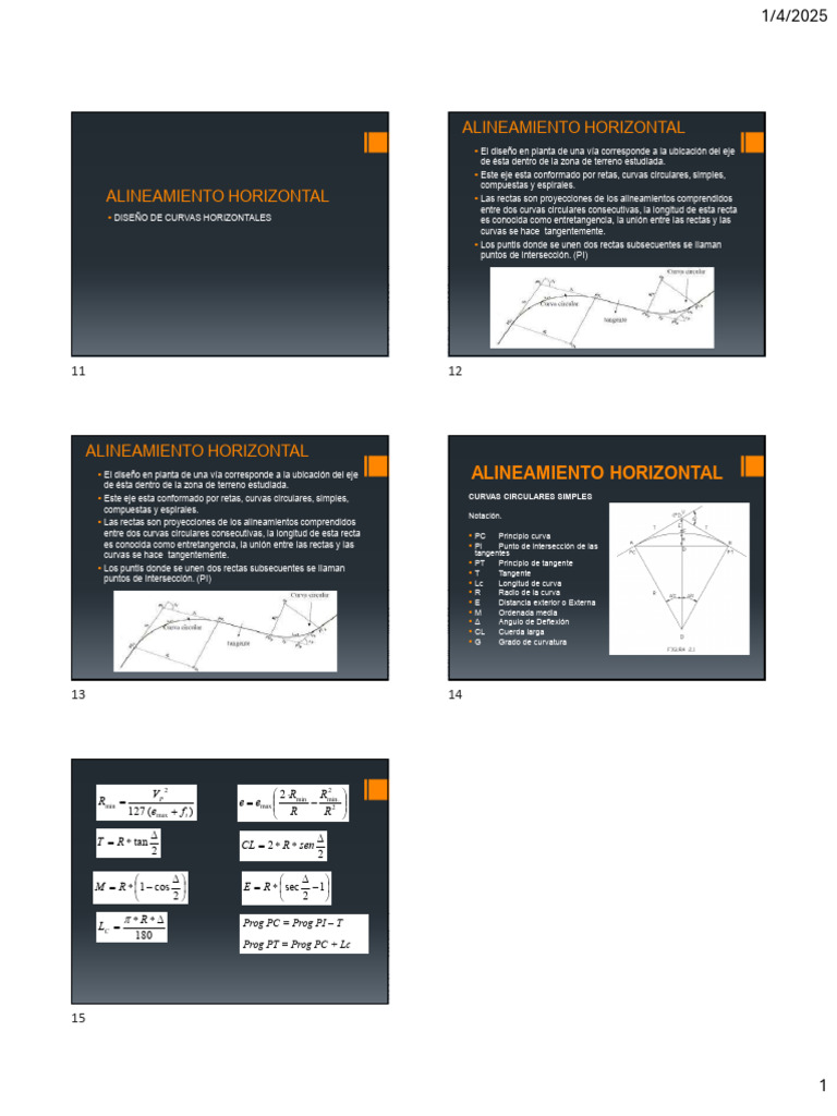 Curva Horizontal Simple | PDF | Curva | Geometría analítica