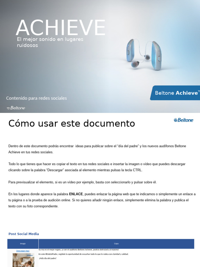 Redes Sociales Beltone Achieve D%C3%ADa Del Padre | PDF