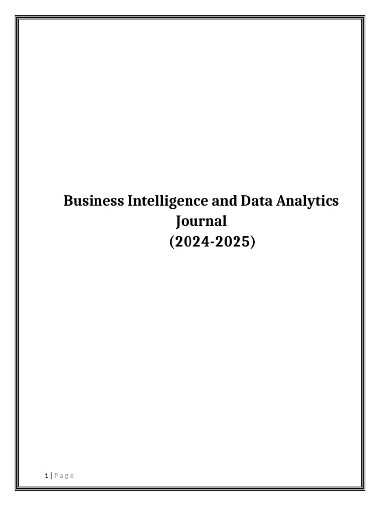 BI Practical Journal Final-1 | PDF | Microsoft Excel | Data Analysis