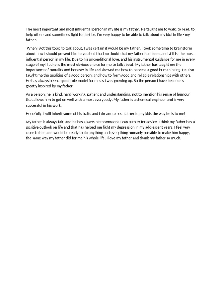 My Father: My Greatest Influence | PDF