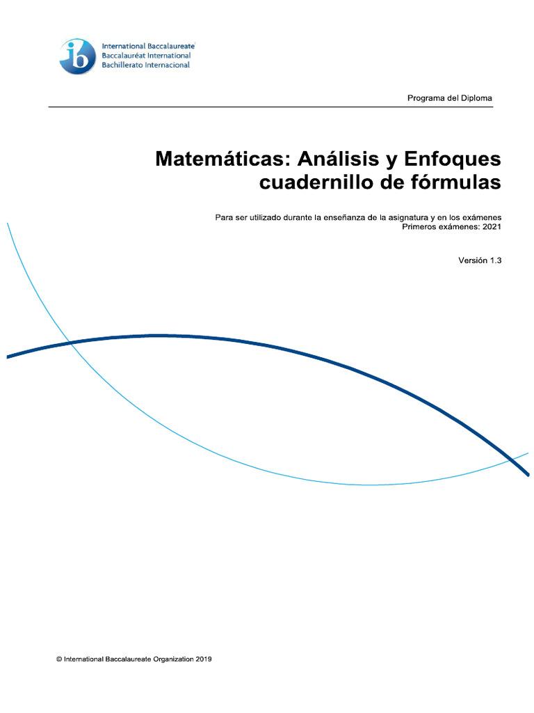 Formula AyE Maths IB | PDF