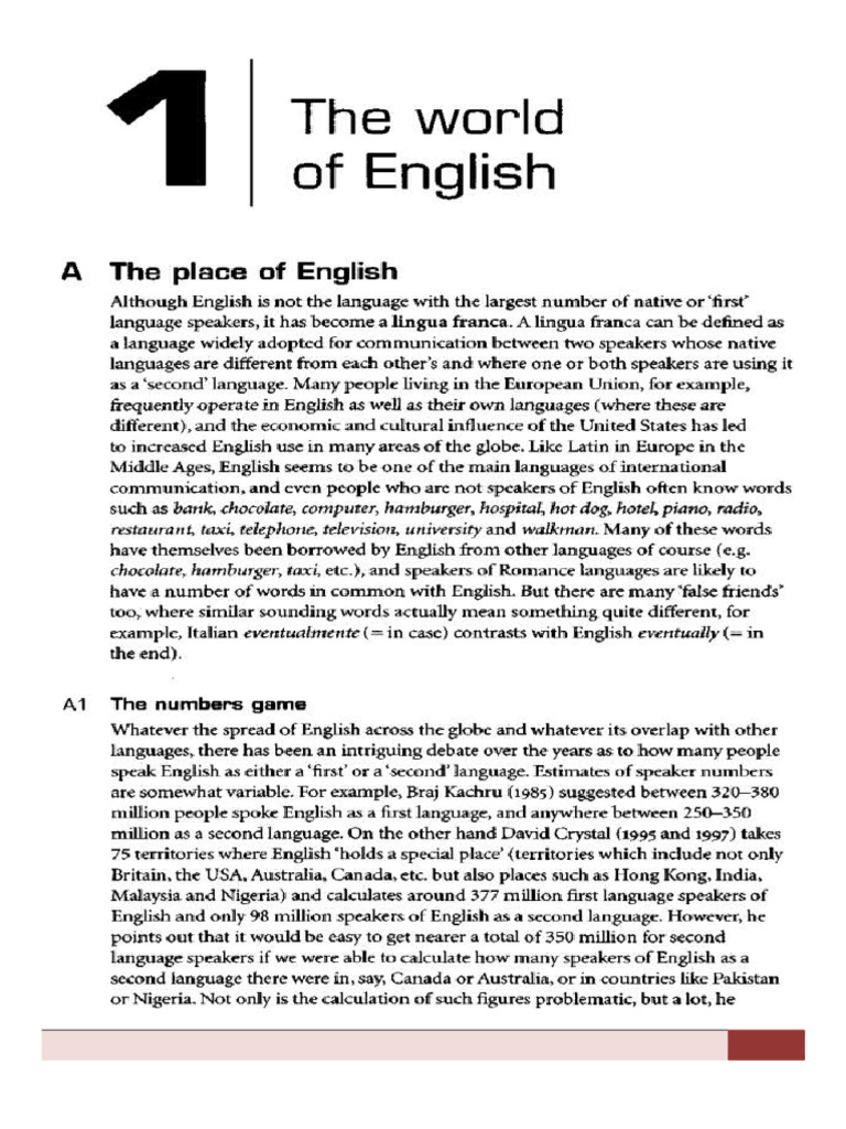 THE WORLD OF ENGLISH CHAPTER 1 (1) | PDF