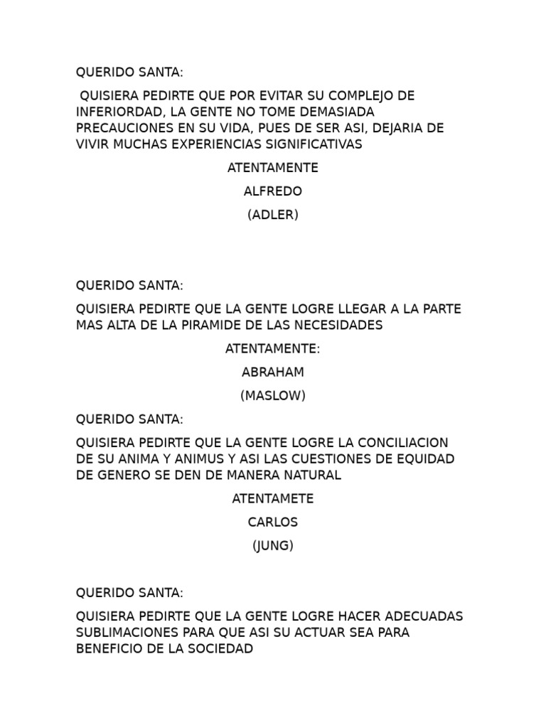 Cartas a Santa sobre Psicología y Vida | PDF