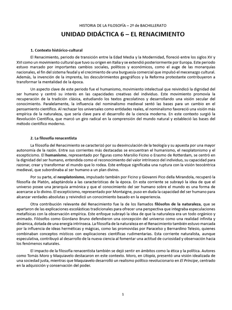 Ud6 Renacimiento | PDF | Renacimiento | Science