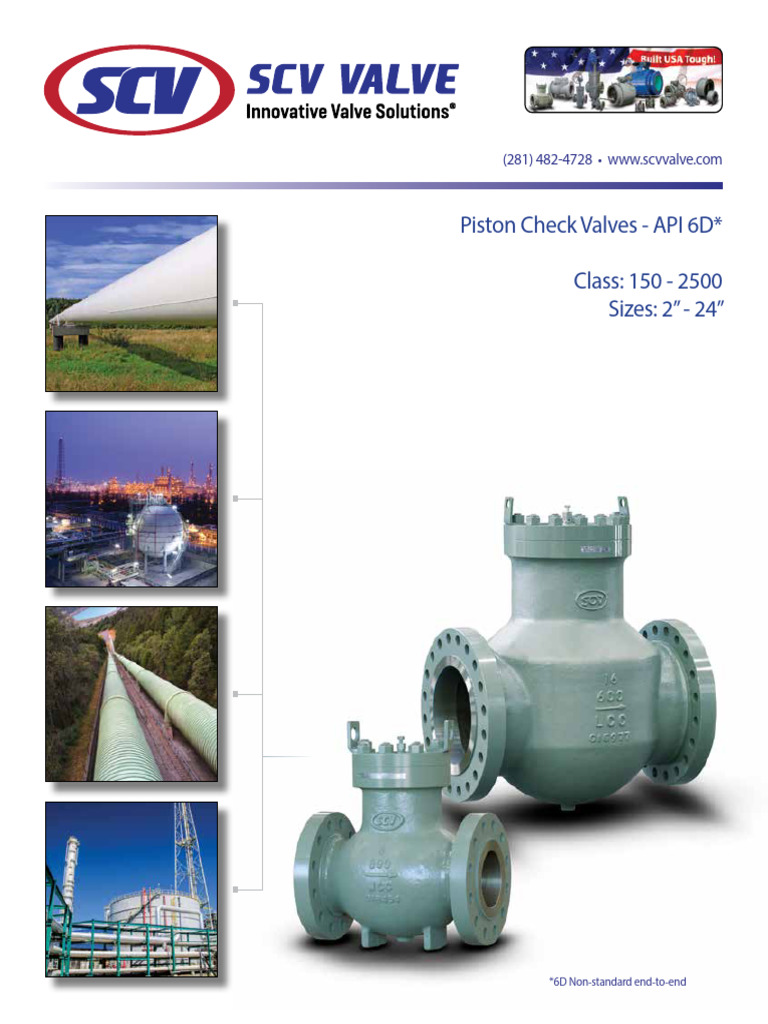 SCV Piston Check Valve Overview | PDF | Valve | Natural Gas