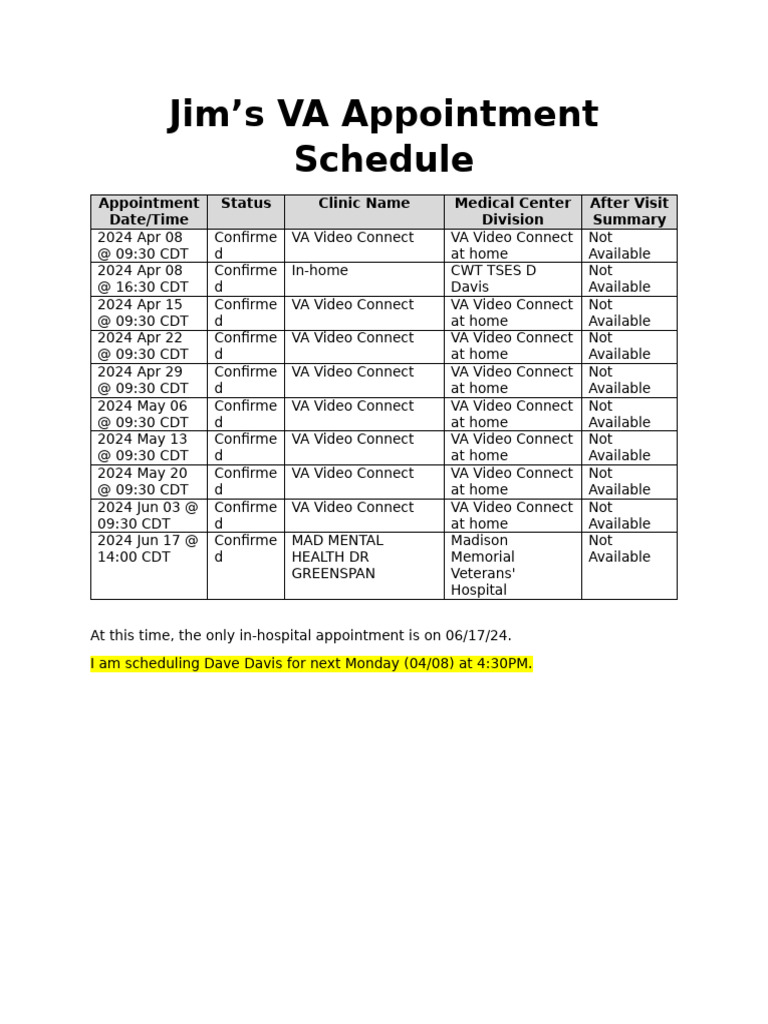 2024 VA Appts | PDF