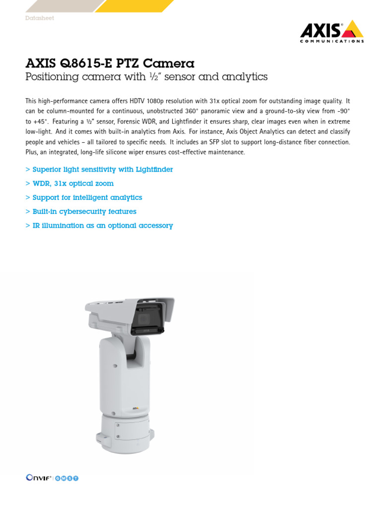 Datasheet Axis q8615 e PTZ Camera en US 388306 | PDF | Camera ...