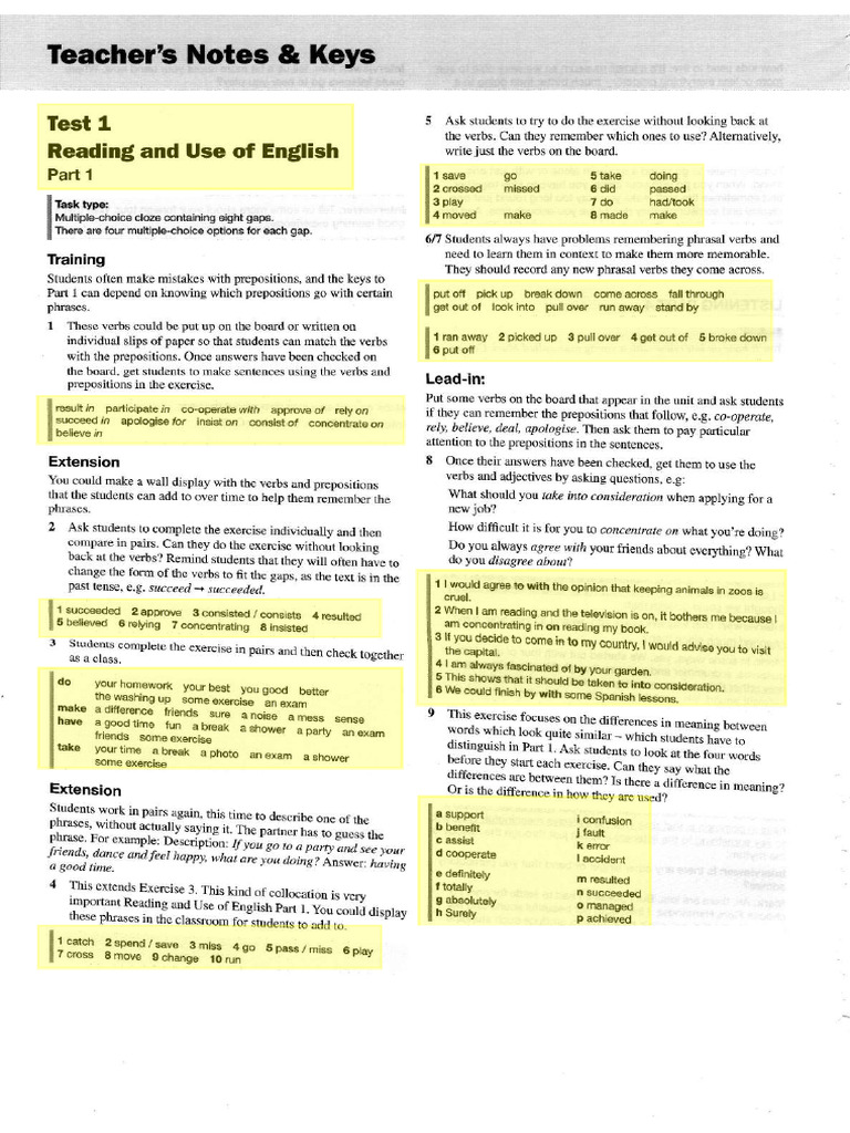 3a) R & U - Part 1 (Answers - Cambridge) | PDF