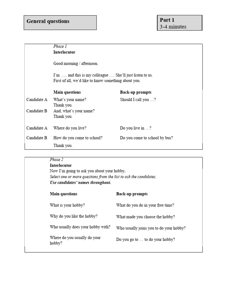 Johor (Segamat) Trial 2024 P3 - Speaking (Set 1) | PDF