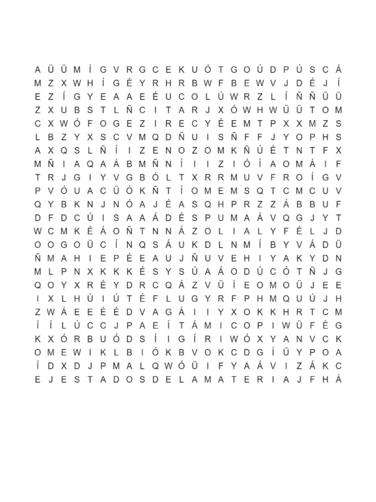 Sopa de Letras Quimica de 5to | PDF