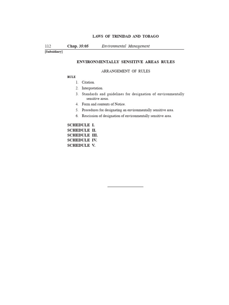 Environmentally Sensitive Areas Rules | PDF | Ecosystem | Conservation ...