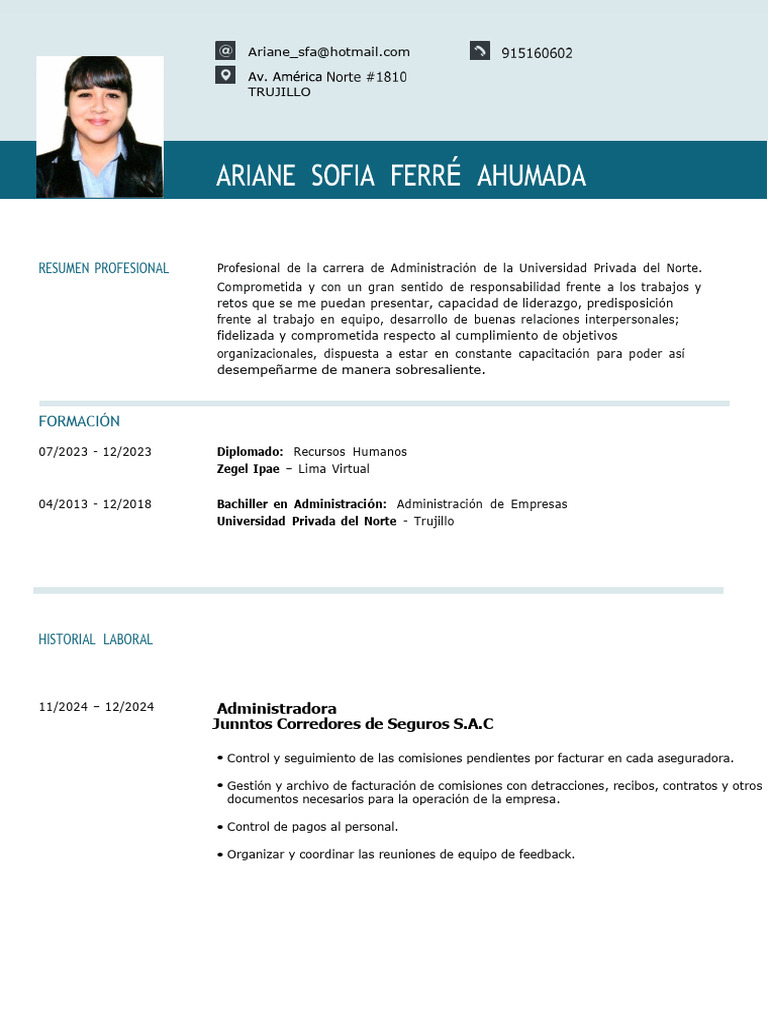 Curriculum Viate - Ariane Ferre | PDF | Información | Ministerio ...