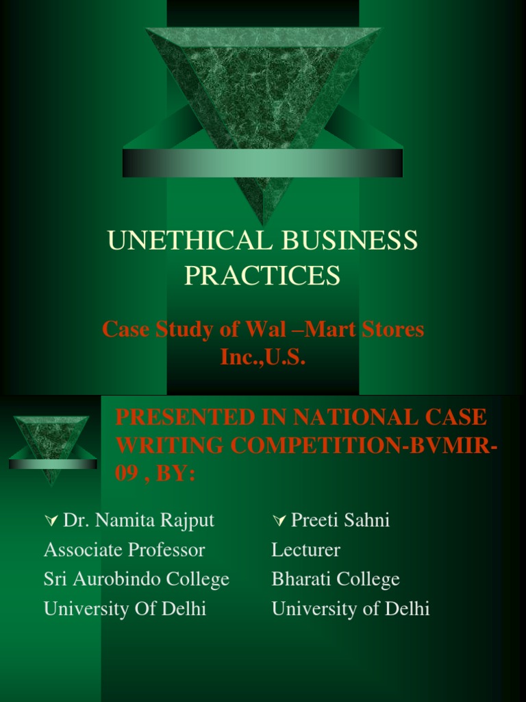 Unethical Business Practices | PDF | Walmart | Overtime