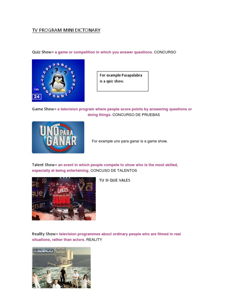TV Program Types Explained | PDF | Social Science