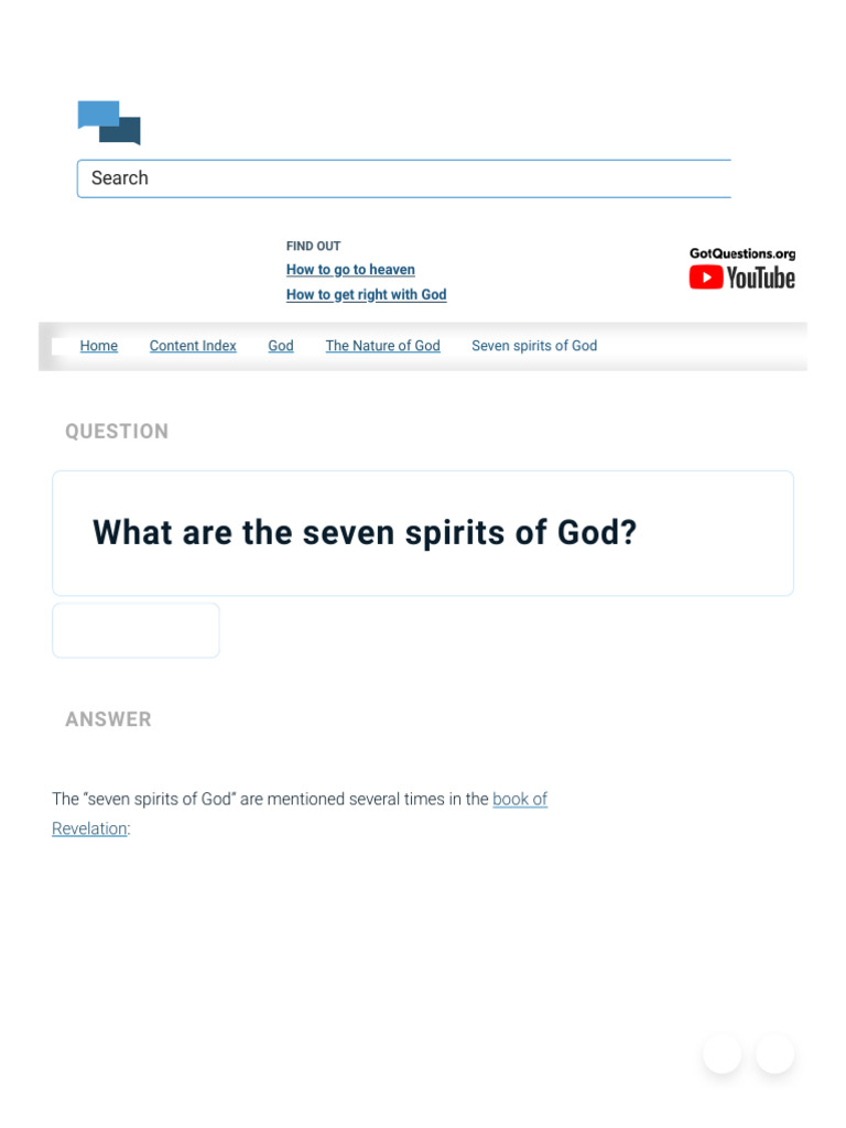 What are the seven spirits of God_ _ GotQuestions.org | PDF | God The Father | Holy Spirit