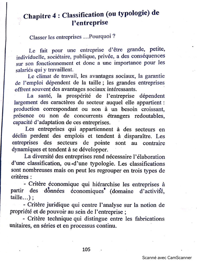 Classification Des Entreprises | PDF