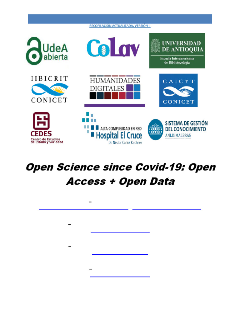 Open Science Since Covid-19: Open Access + Open Data | PDF | Open ...