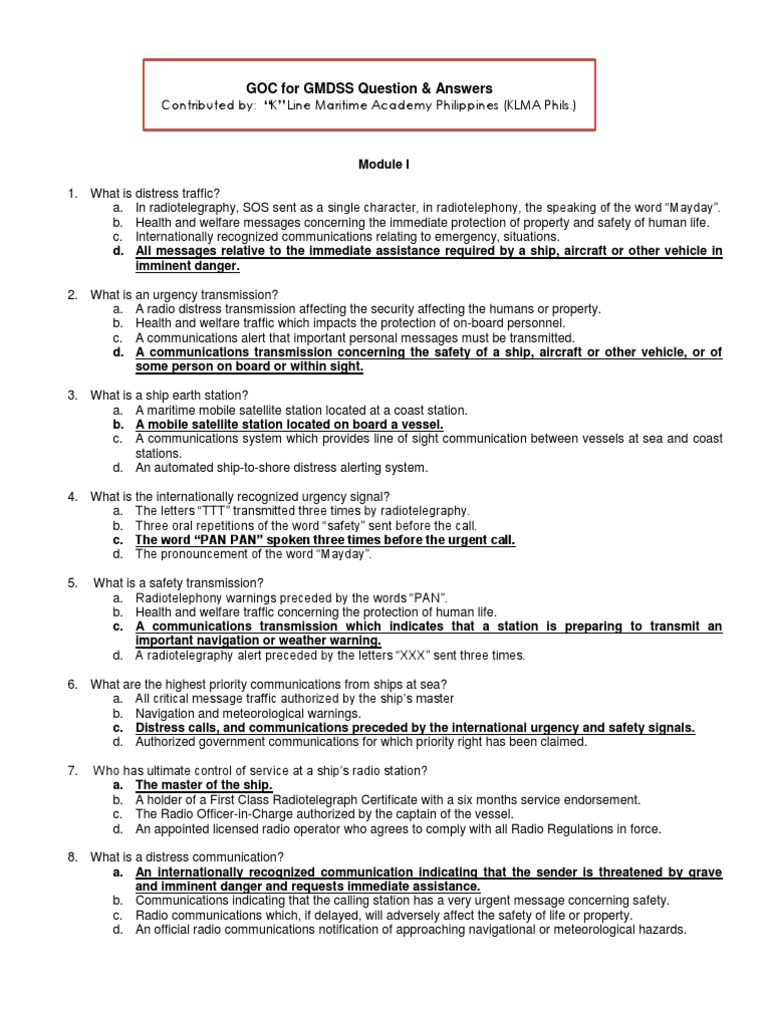 GOC For GMDSS Don | PDF | Rescue | Radio