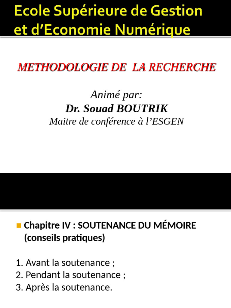 Conseils pour réussir sa soutenance de mémoire | PDF | la communication