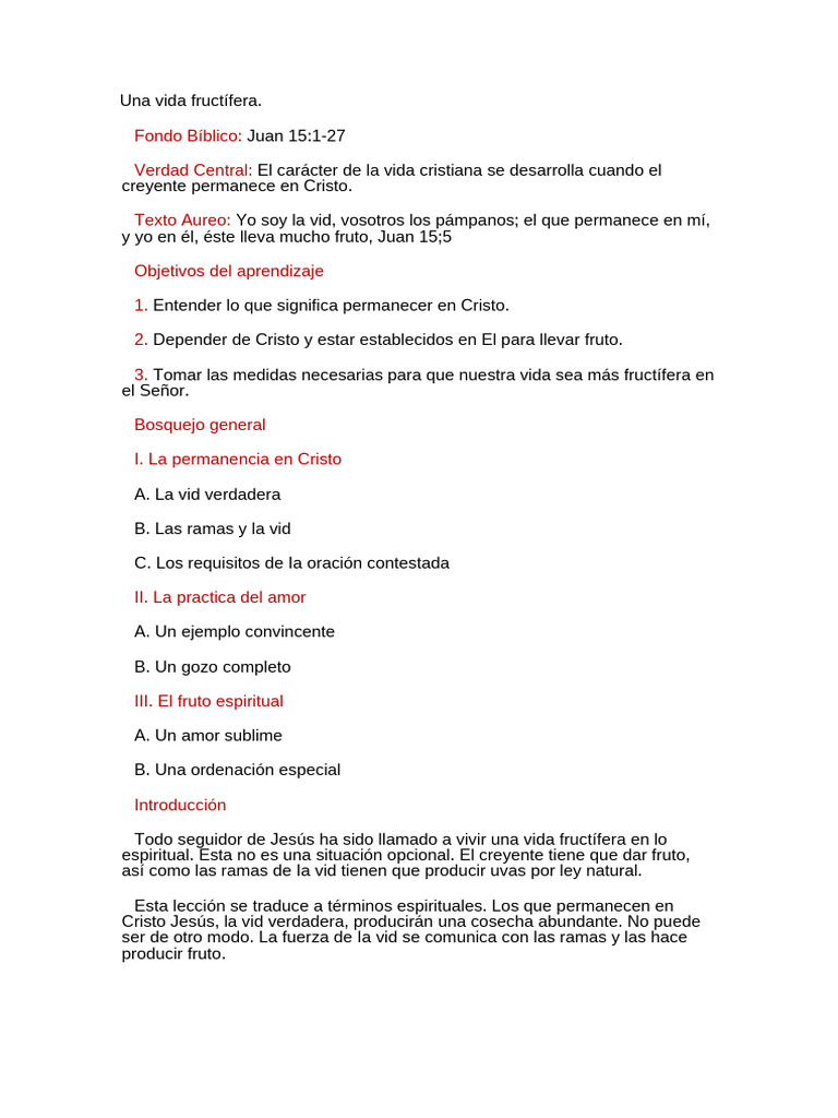 Una vida fructífera | PDF | Fruto Del Espiritu Santo | Jesús