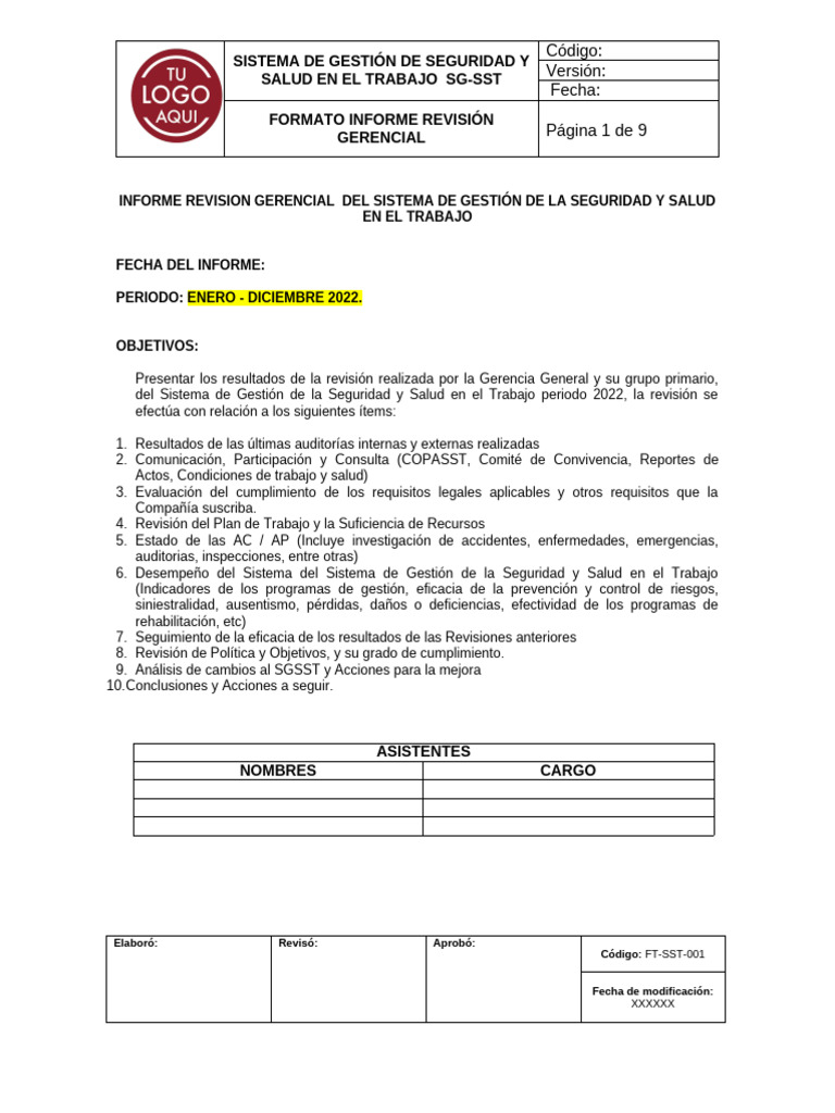Informe Revisión Gerencial | PDF | Auditoría | Valores