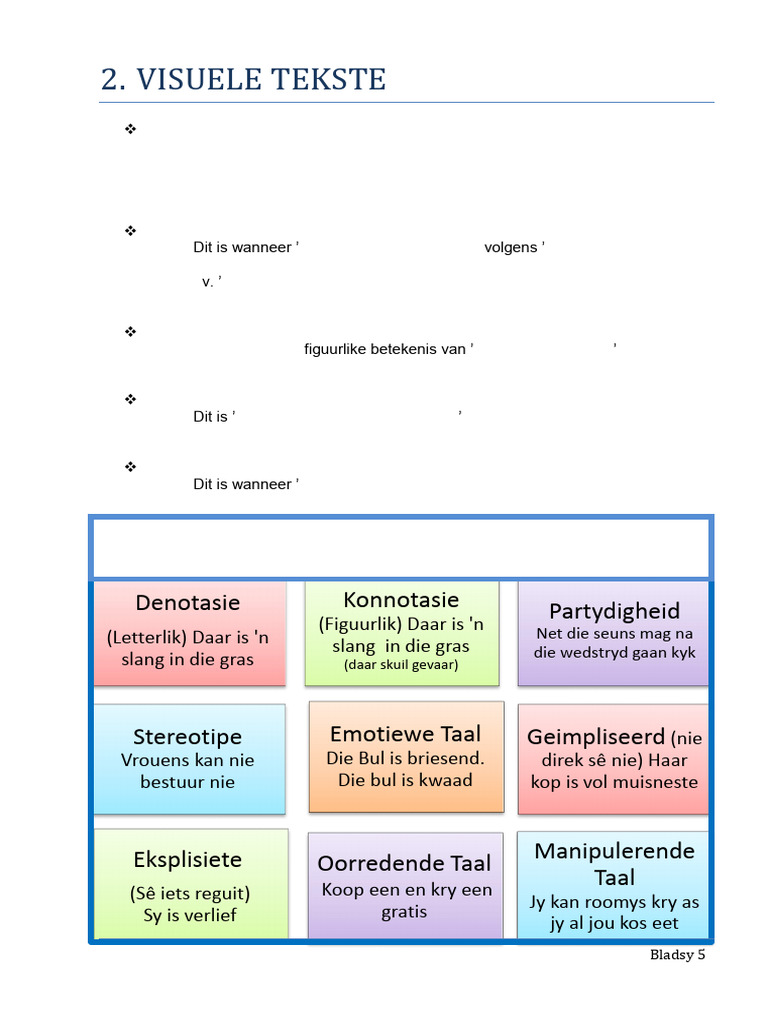 Visuele Tekste Oefeninge | PDF