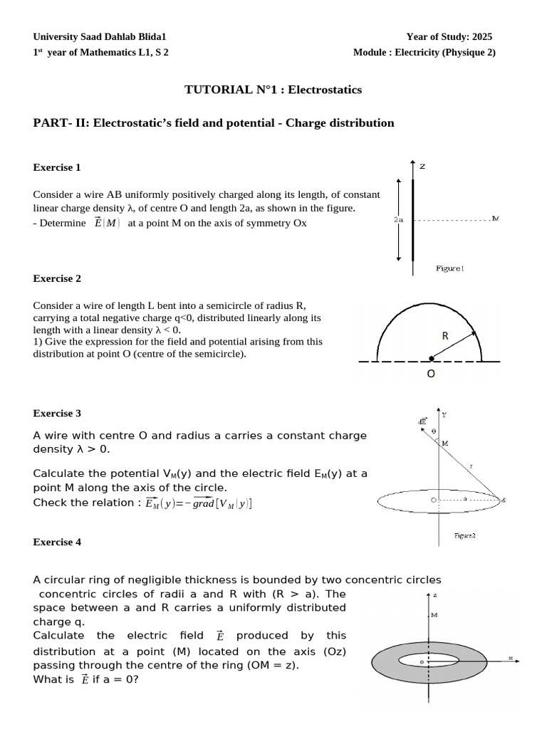 Elec Math l1 s2 Serie1 25 Part II | PDF