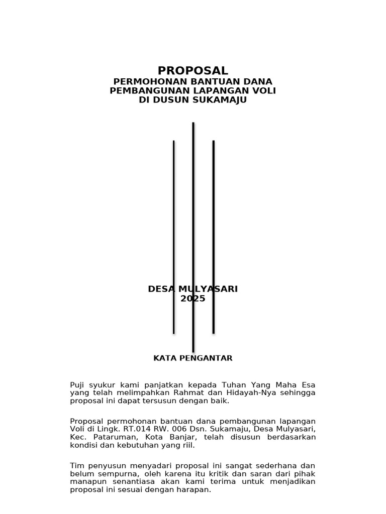 PROPOSAL RT 14 LAPANG VOLY | PDF